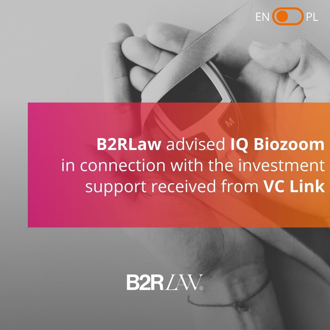 B2RLaw's team advised IQ Biozoom in connection with the investment ...